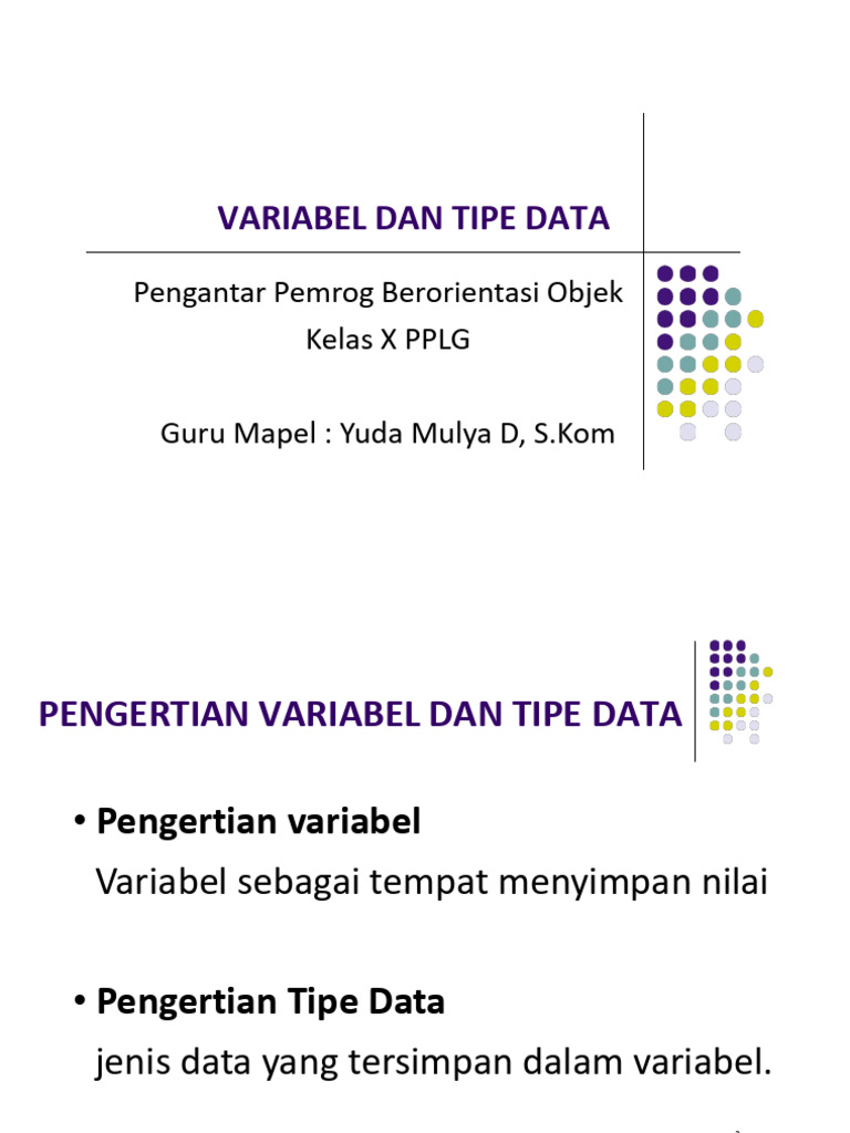 Variabel Dan Tipe Data | PDF