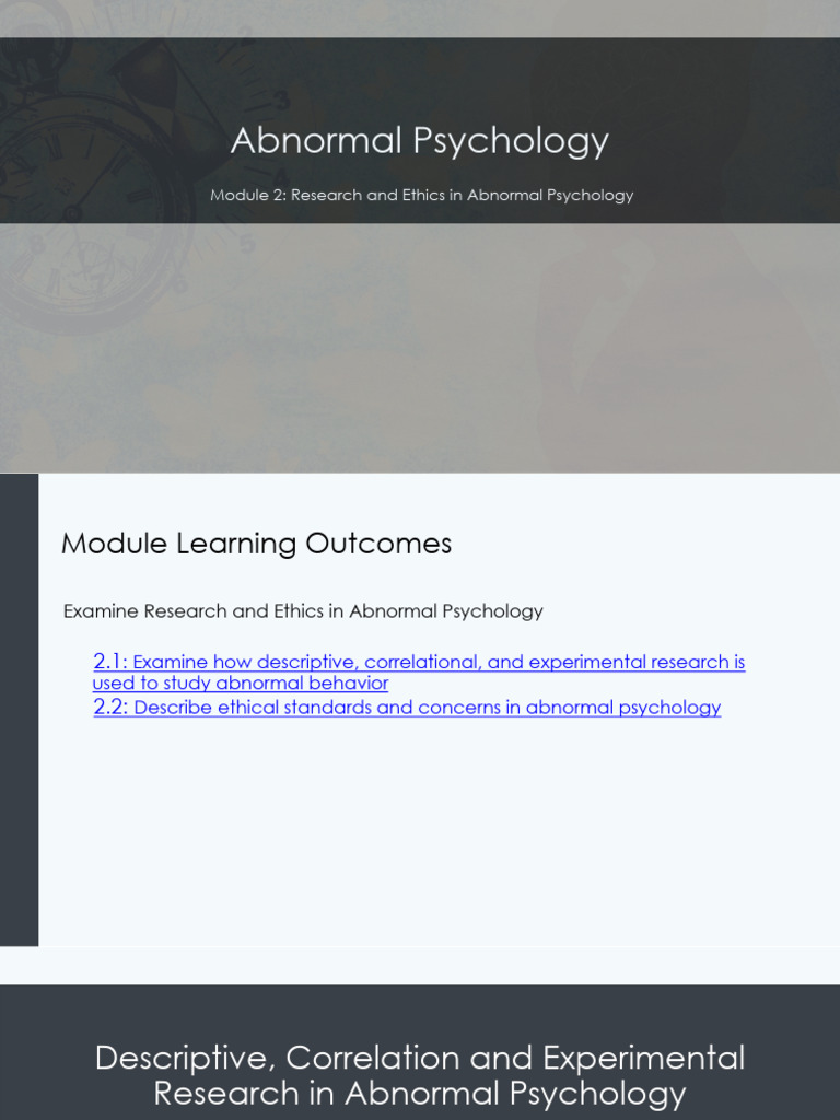 M2 - Research and Ethics in Abnormal Psychology | PDF | Scientific Method | Psychology