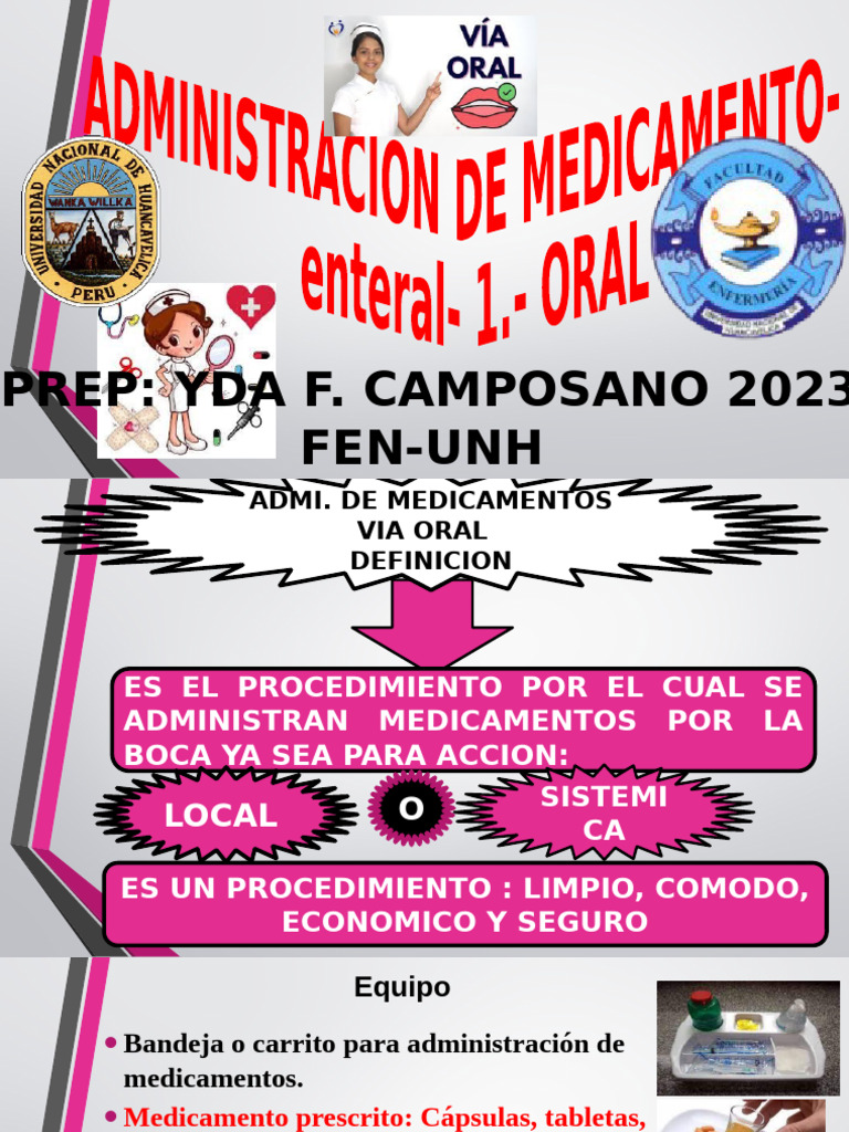 2 Administracion Oral 2023 Final | PDF | Medicamentos con receta ...