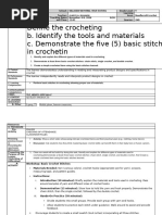 A Lesson Plan in TLE II | PDF | Crochet | Lesson Plan