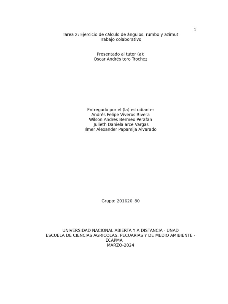 Cálculo de Ángulos, Rumbo y Azimut | PDF | Ángulo | Azimut