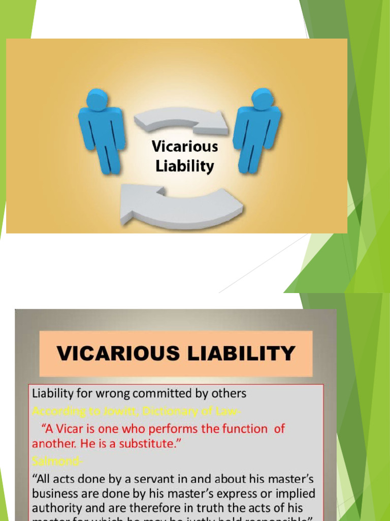 Understanding Vicarious Liability Principles | PDF | Legal Liability | Tort