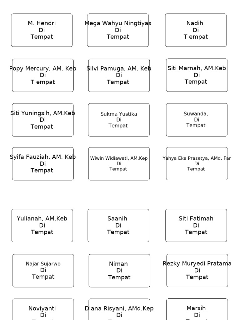 Format Label Undangan 103 Word | PDF