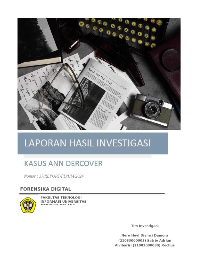 Laporan Digital Forensic - Kelompok 3 | PDF | Komputer