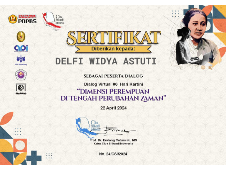 Sertifikat Delfi Widya Astuti | PDF