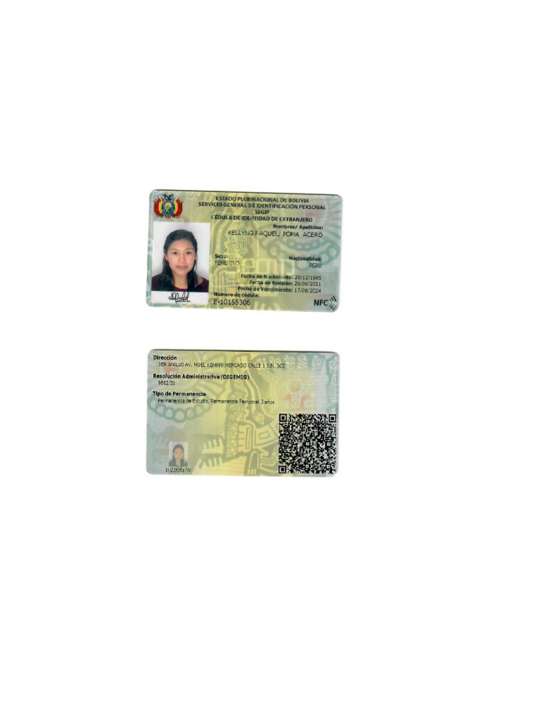 Cedula de Extranjeria | PDF