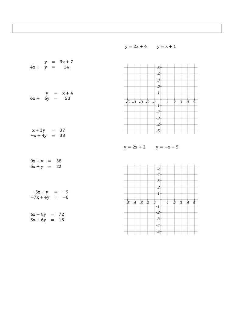 Simultaneous Equations | PDF | Teaching Methods & Materials