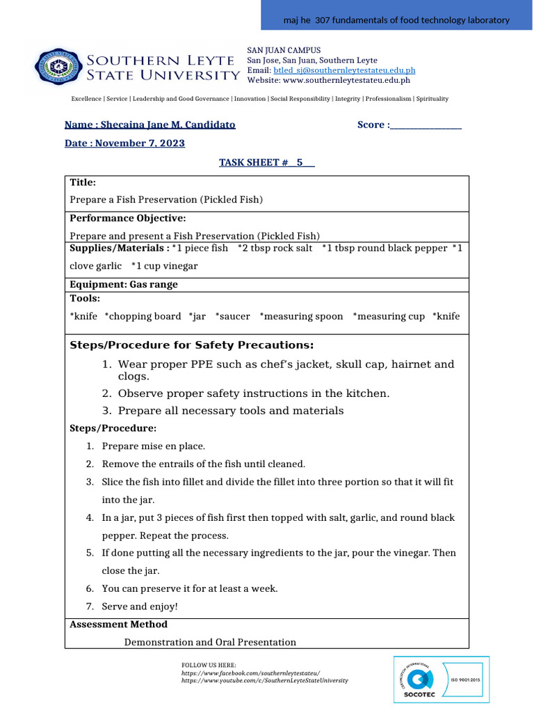 Pickled Fish | PDF | Pickling