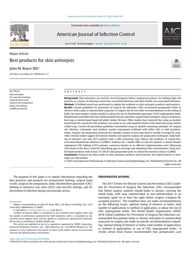 Best Products For Skin Antisepsis - Ymic | PDF | Surgery | Hand Washing