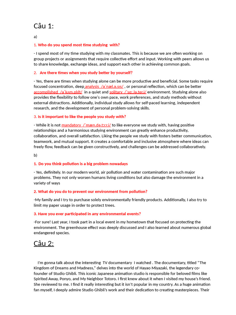 Study Habits and Environmental Awareness | PDF