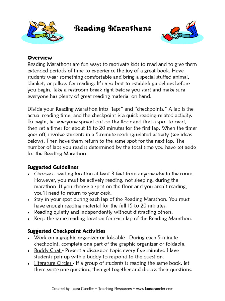Reading Marathon Guidelines and Ideas | PDF | Language Arts ...