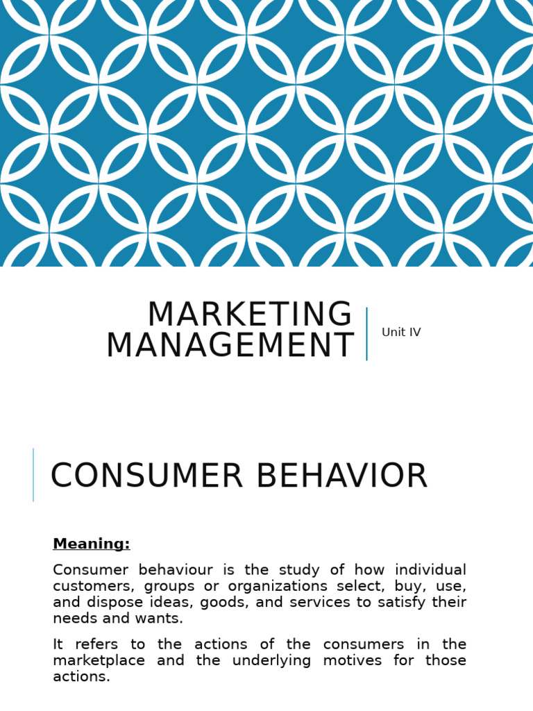 4 Unit | PDF | Market Segmentation | Behavior