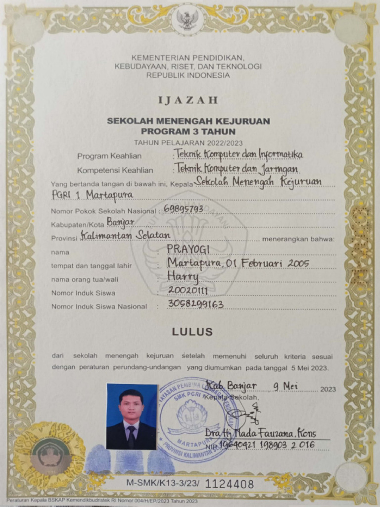 Ijazah SMK | PDF