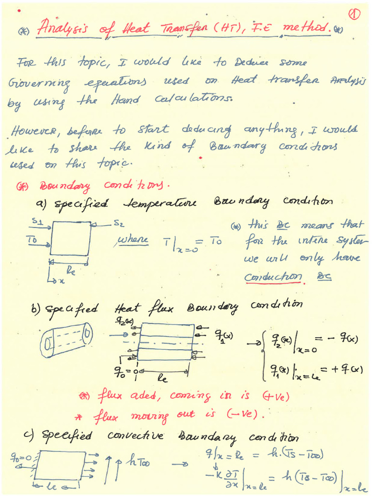 Fea Notes Heat Transfer Analysis | PDF
