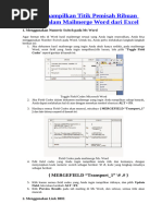 Format Angka dan Teks Mail Merge Word | PDF