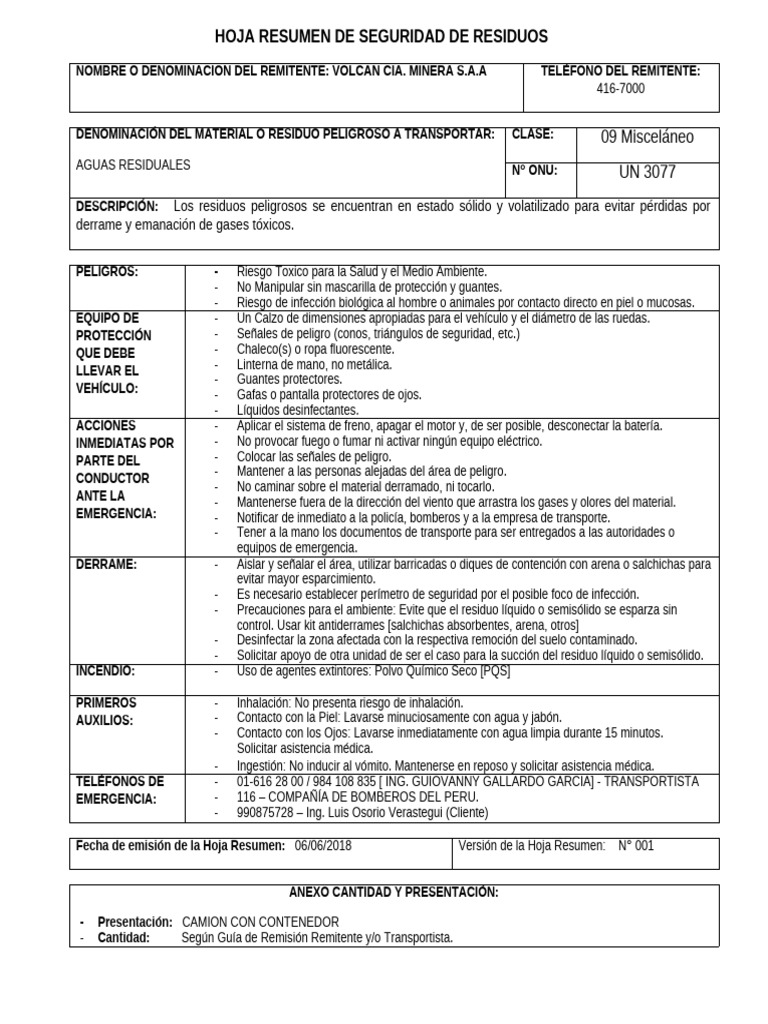 Resumen de Seguridad Aguas Residuales | PDF | Ciencia y matemáticas