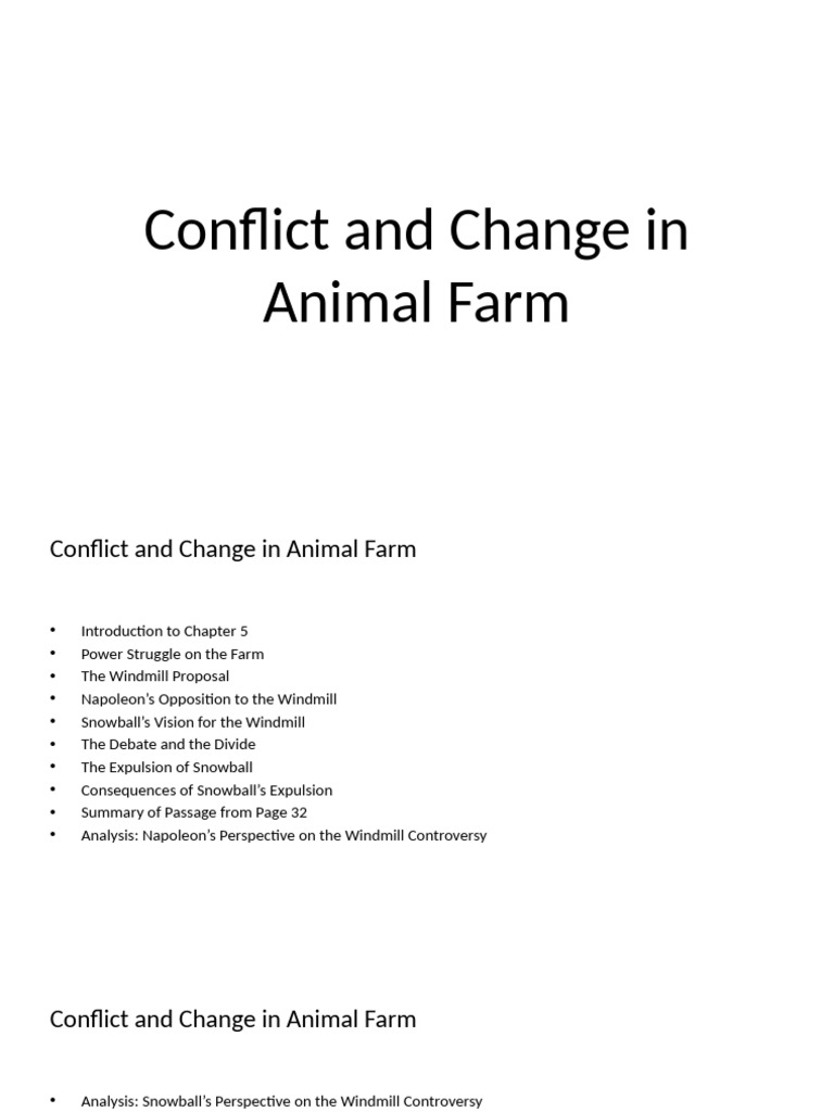 Conflict and Change in Animal Farm | PDF | Leadership | Rhetoric
