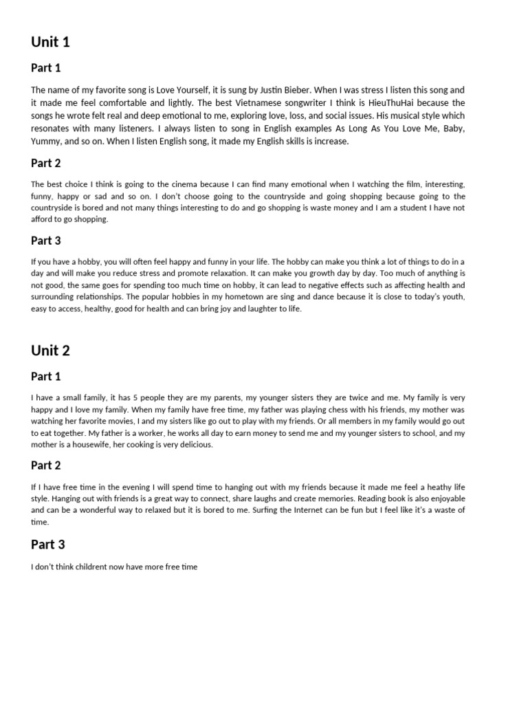10 Unit Speaking Pdf