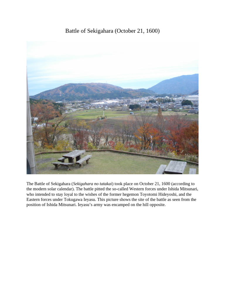 Battle of Sekigahara | PDF | Sports & Recreation