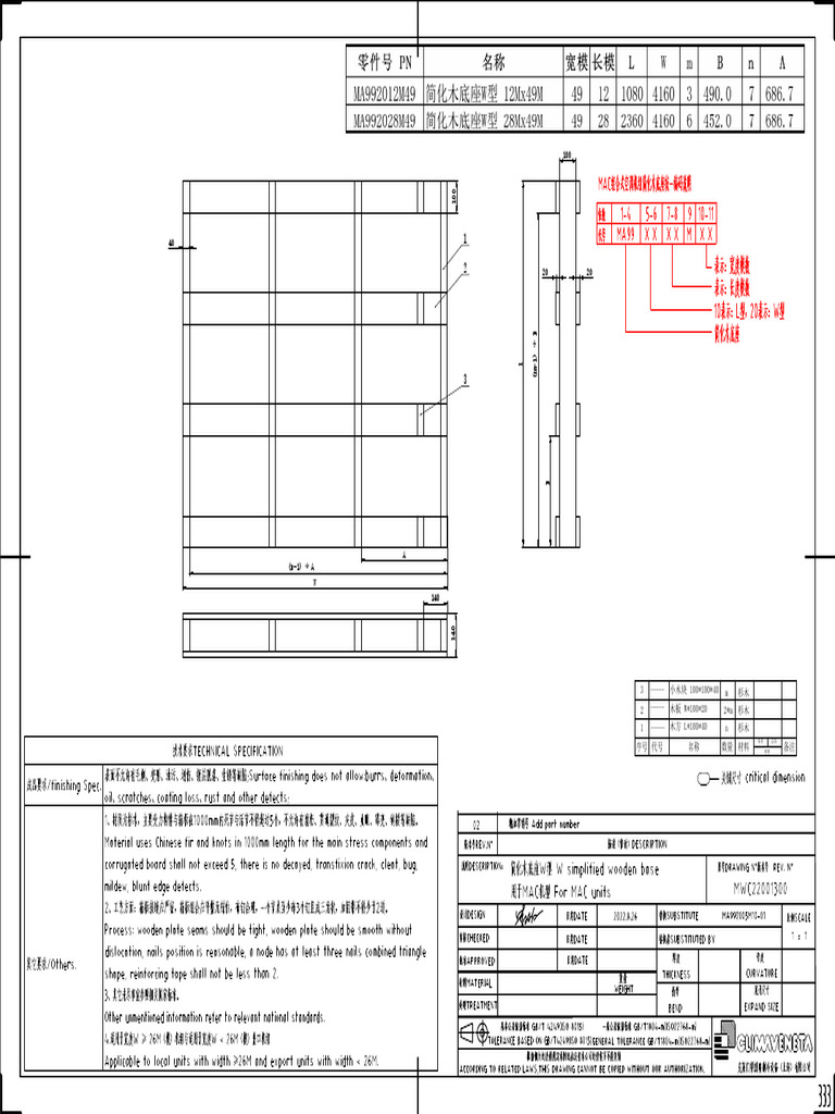 MA992005M10-02 Wooden Base W Type P333-341) | PDF
