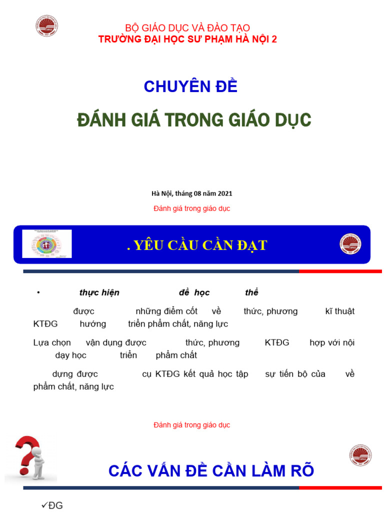 Gui HV - Chuyen de Đánh Giá Trong Giáo D C | PDF