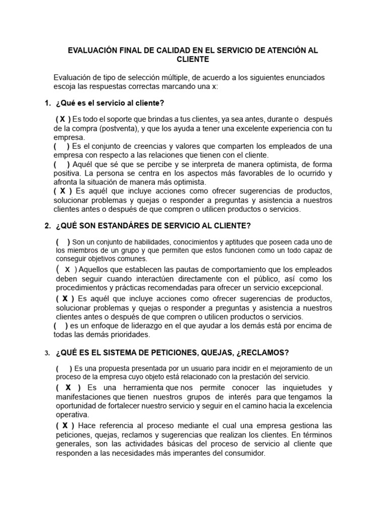 Evaluación de Calidad en Atención al Cliente | PDF | Business | Cliente