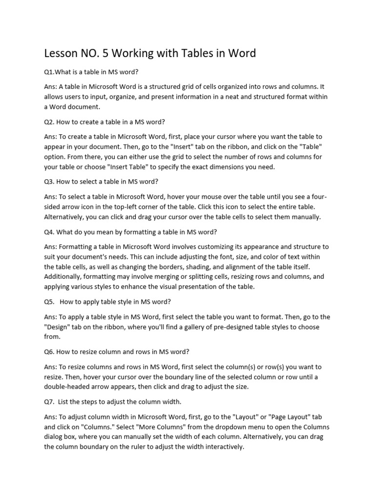 Lesson NO 5 | PDF | Microsoft Word | Software
