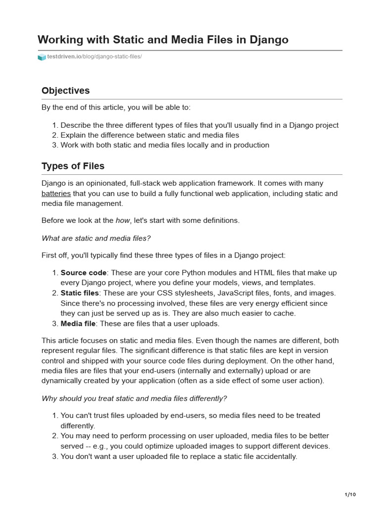 Working With Static and Media Files in Django | PDF | Computer File ...
