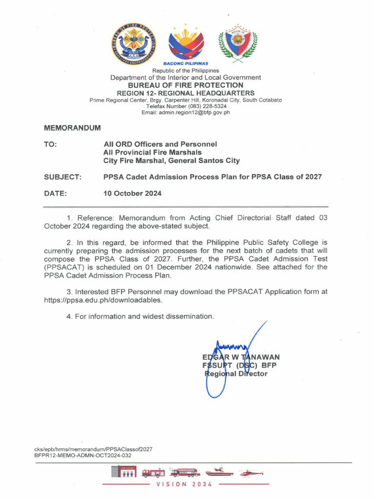 2024-1011 PPSA Cadet Admission Process Plan For PPSA Class of 2027 ...