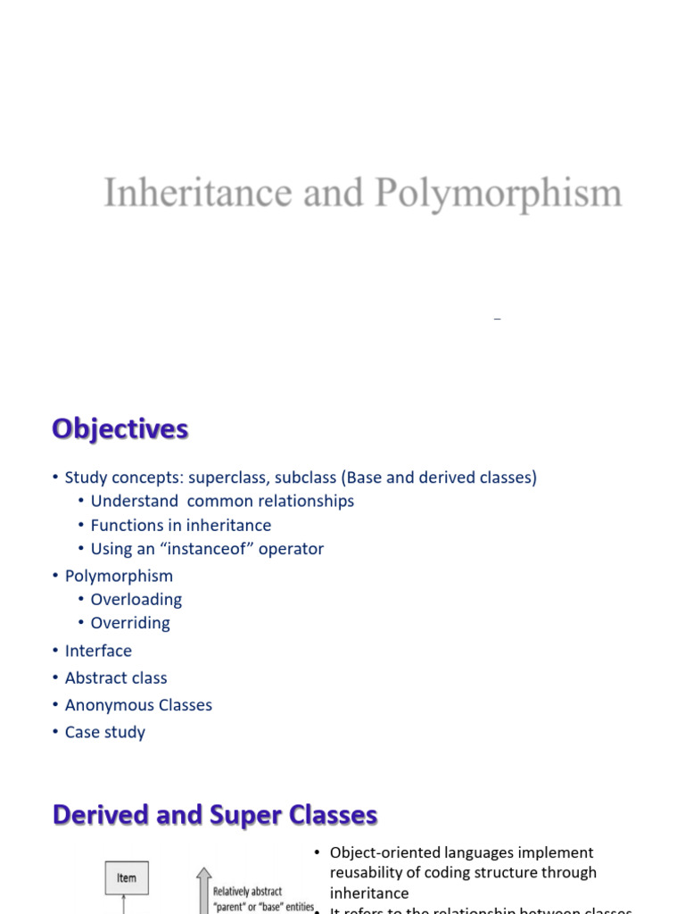 Oop Ch05 Inheritance And Polymorphism Pdf Inheritance Object Oriented Programming Class