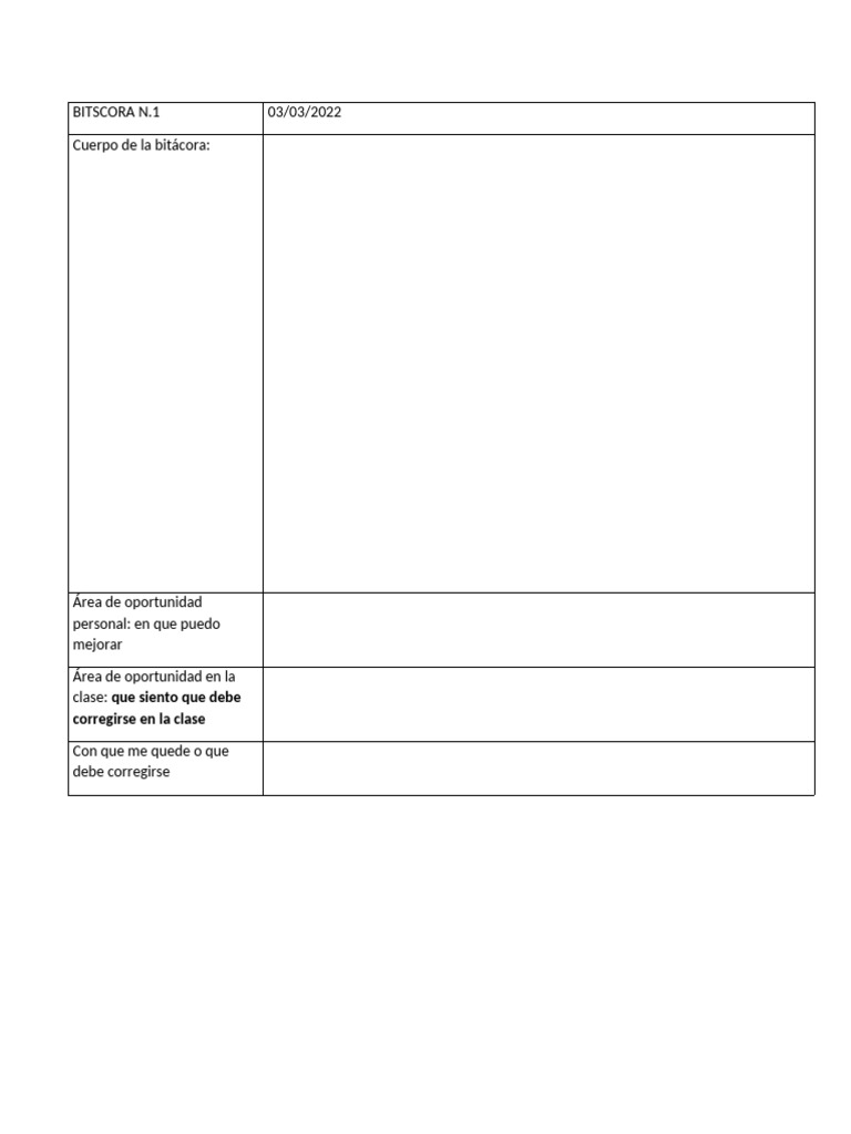 Bitacora Plantilla Pdf