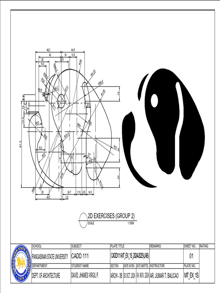 Cadd 01 MT Exam-Jhames | PDF