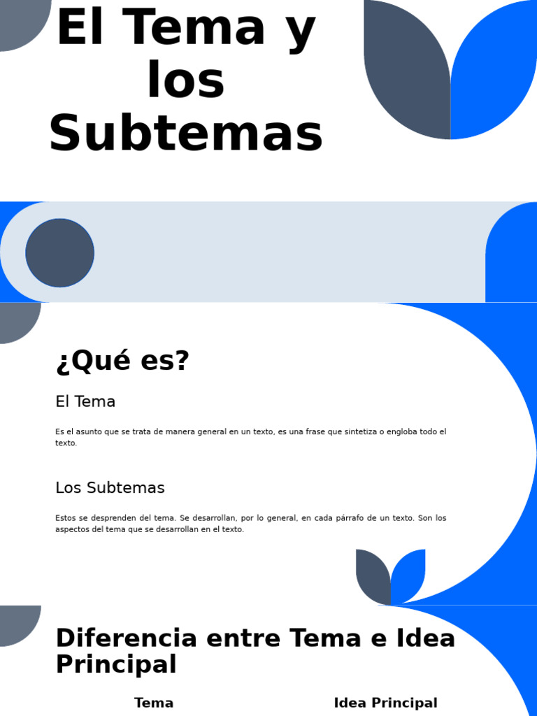 El Tema y Los Subtemas | PDF | Ciencia y matemáticas