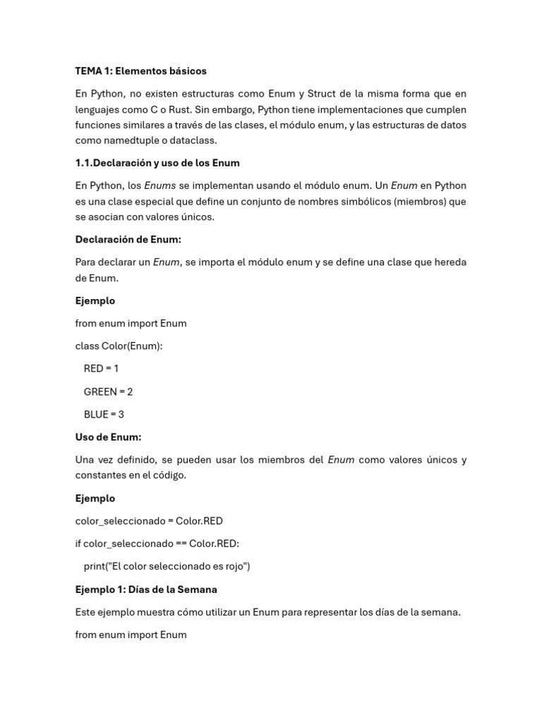 TEMA 1. Elementos Basicos | PDF | Python (lenguaje de programación) | Ingeniería Informática