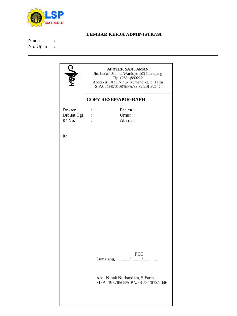 LJK Admin A4 LSP (Latihan Harian) | PDF