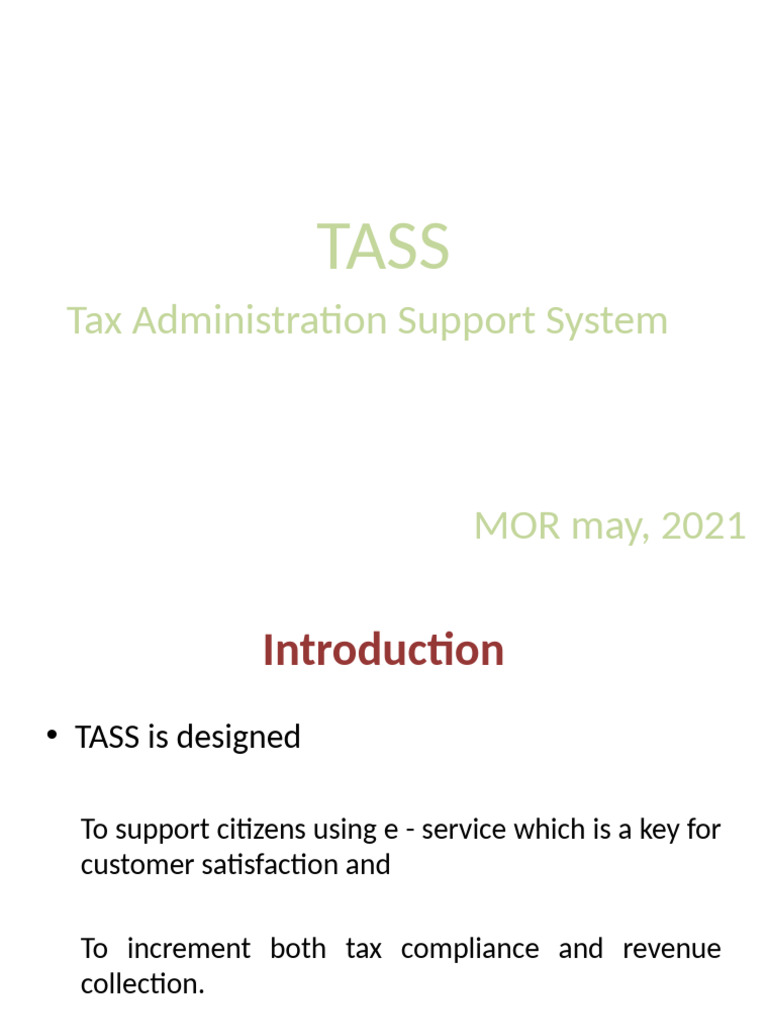 01 TASS Training Manual For Tax Payer - Copy - PPTM | PDF | Microsoft ...