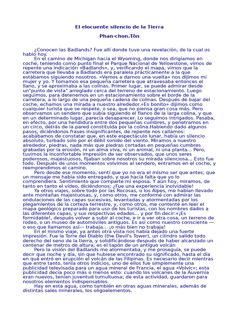 Phan-Chon - Tôn - El Elocuente Silencio de La Tierra | PDF | Oxígeno ...