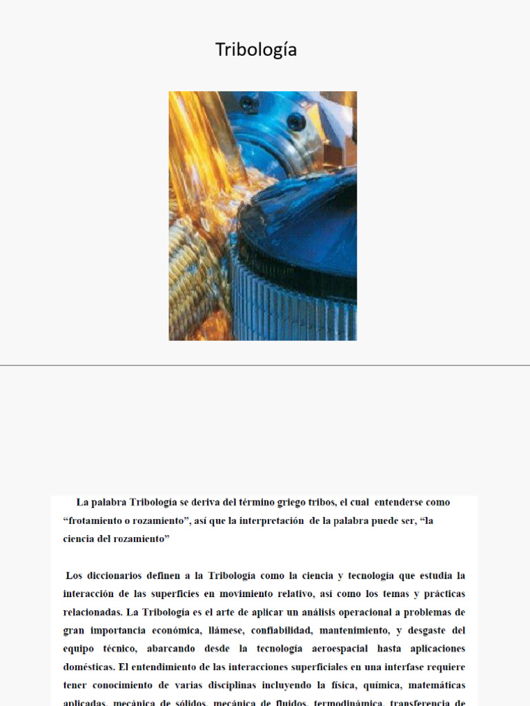 Fundamentos y Aplicaciones de la Tribología | PDF