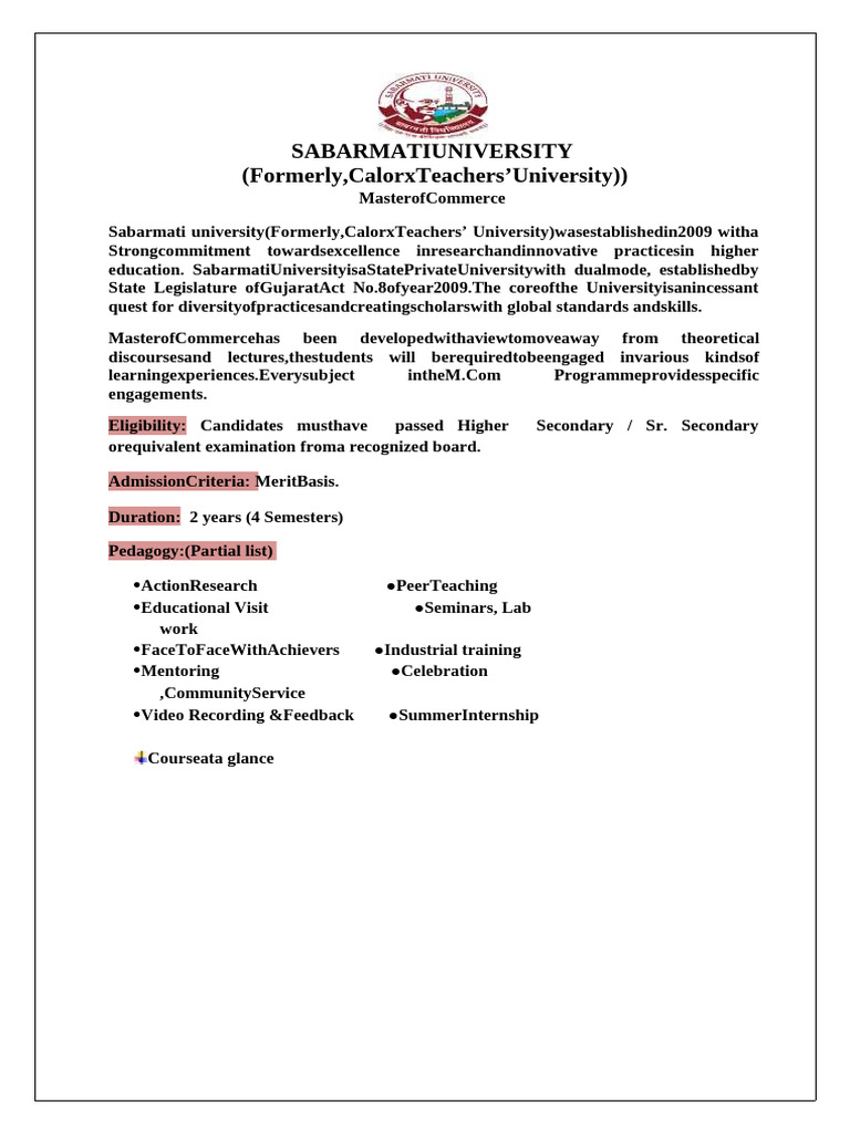 REVISED 2020, M.com Updated Coding Syllabus | PDF | Sampling ...