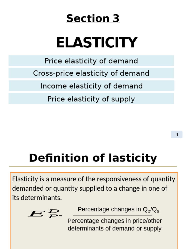 Section 3 - Elasticity | PDF | Elasticity (Economics) | Demand