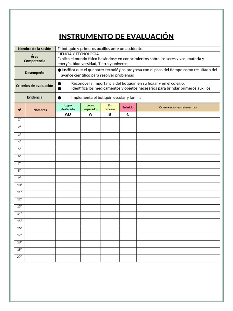 5° U3 Sem3 S6 Cyt-Instrumento | PDF