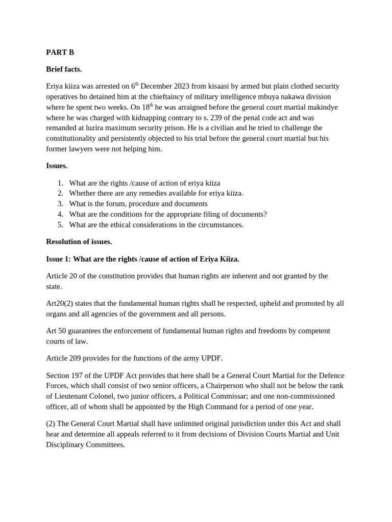 Workshop 1 Civil Litigation Group 1 | PDF | Military Justice | Court Martial