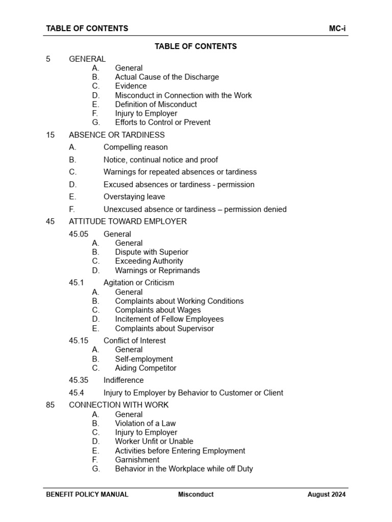 Misconduct | PDF | Employment | Military Discharge