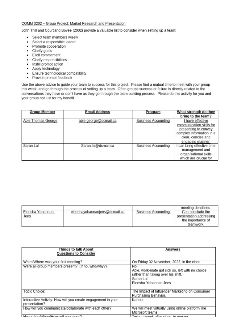 COMM 3202 - Group Activity Document-Saran | PDF | Communication | Human Communication