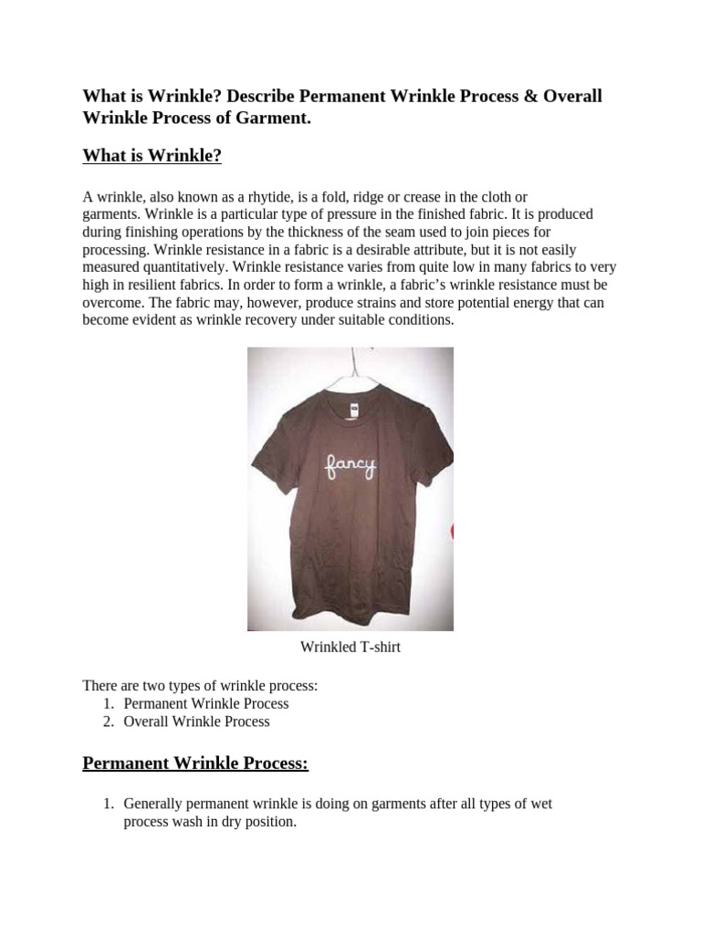 What Is Wrinkle | PDF | Clothing | Textiles