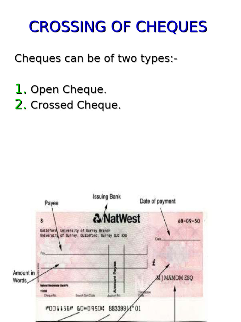 Special Crossing Cheques Explained | PDF | Cheque | Negotiable Instrument