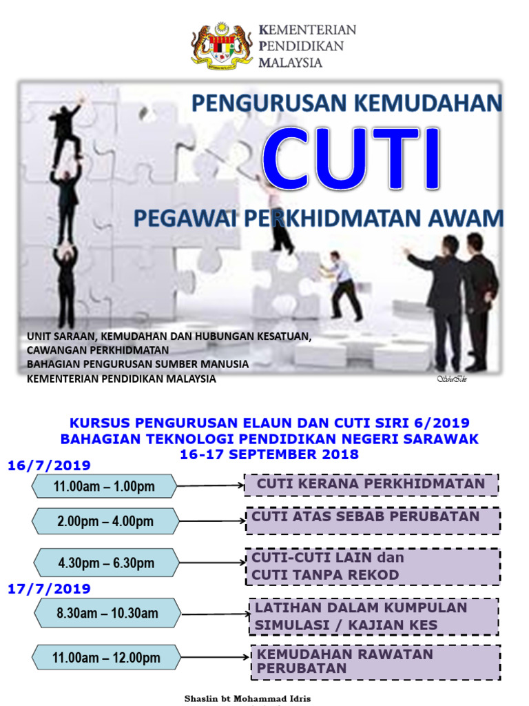 BTP Sarawak - Slide Cuti 2018 | PDF
