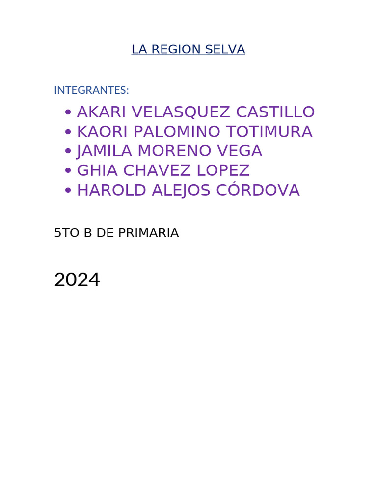 La Region Selva | PDF