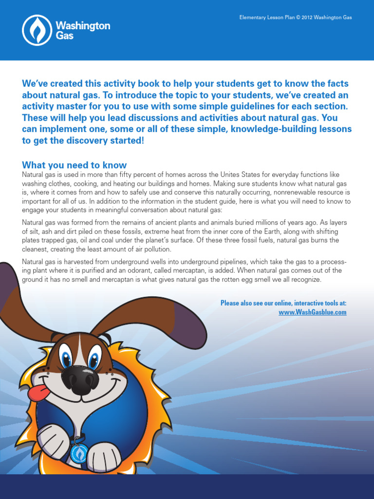 Washington Gas Kids Blue Lesson Plan | PDF | Nature