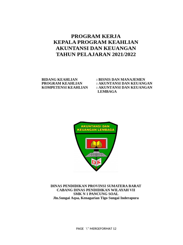 Program-Kerja-Kaprog AKL 2021-2022 | PDF